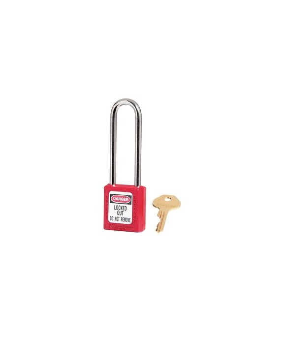 Red Xenoy Safety Padlock - Masterlock 410 Range - Long Shackle