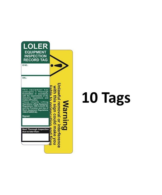Loler Safety Inspection Tag