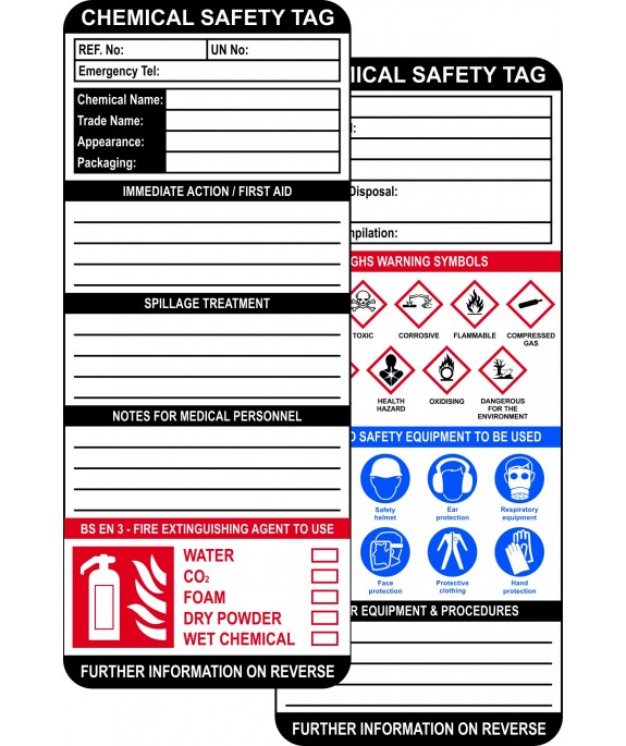 Chemical Safety Tag Inserts (Pack of 10)