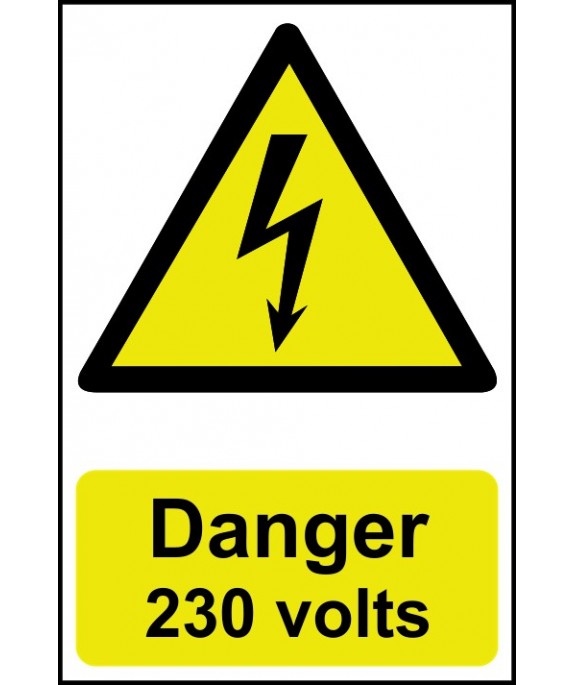 Danger 230 Volts Safety Sign