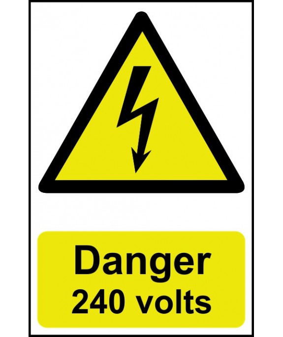 Danger 240 Volts Safety Sign