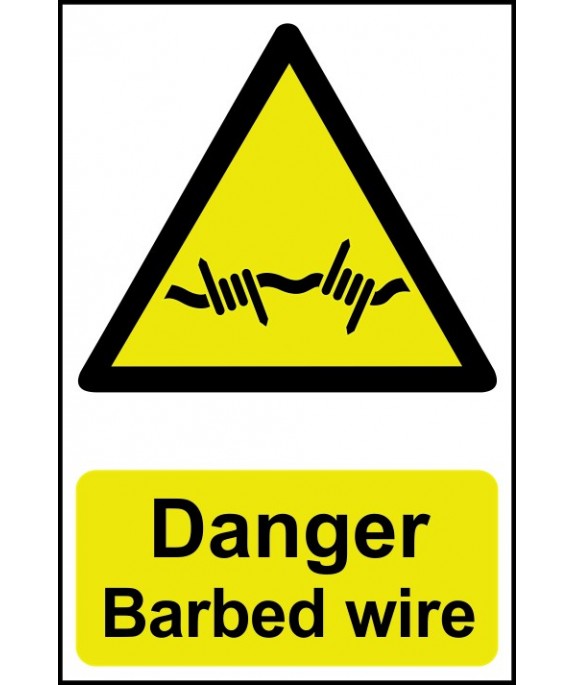 Danger Barbed wire Safety Sign