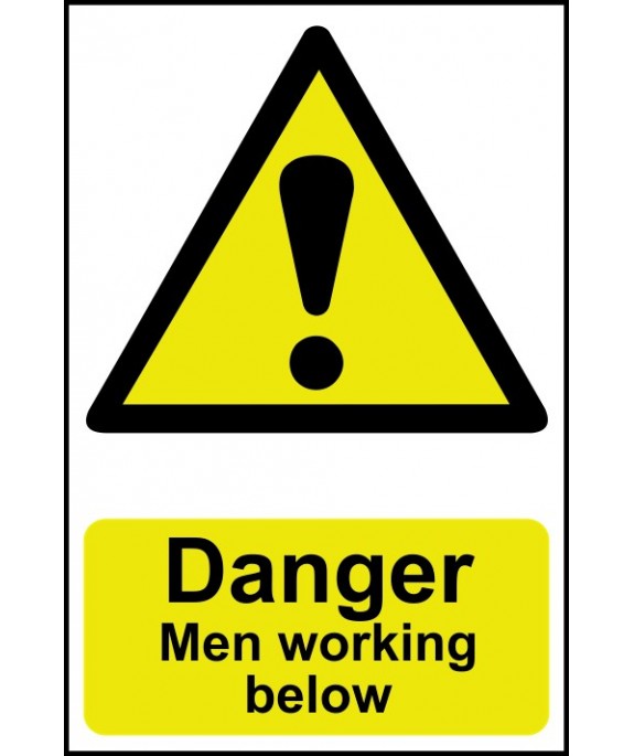 Danger Men working below Safety Sign