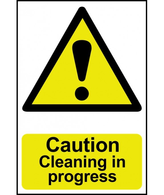 Caution Cleaning in progress Safety Sign