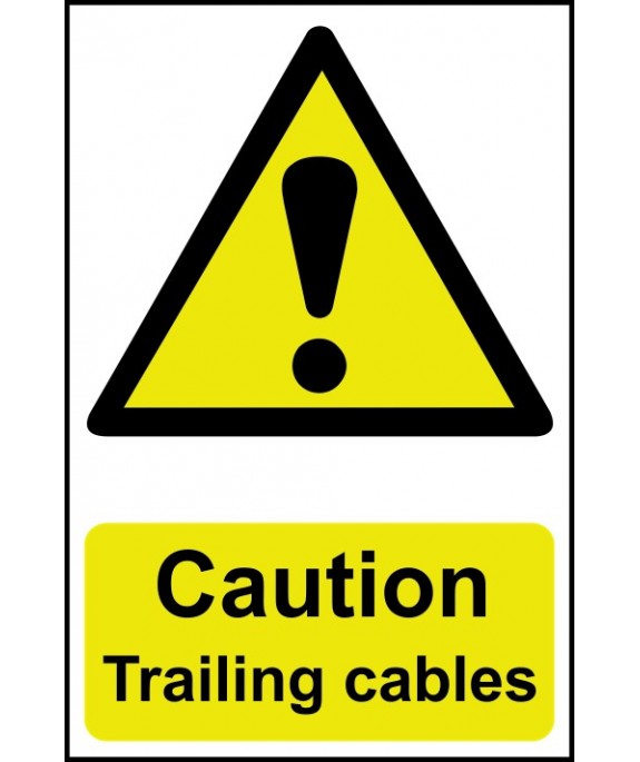 Caution Trailing cables Safety Sign
